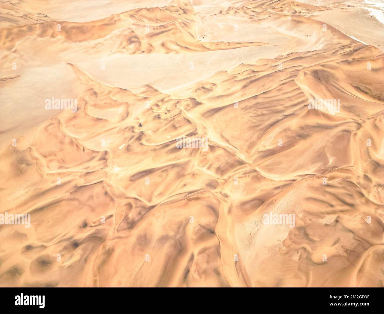 Namibia Desert. Aerial View Sand Dunes near Walvis Bay and Swakopmund ...