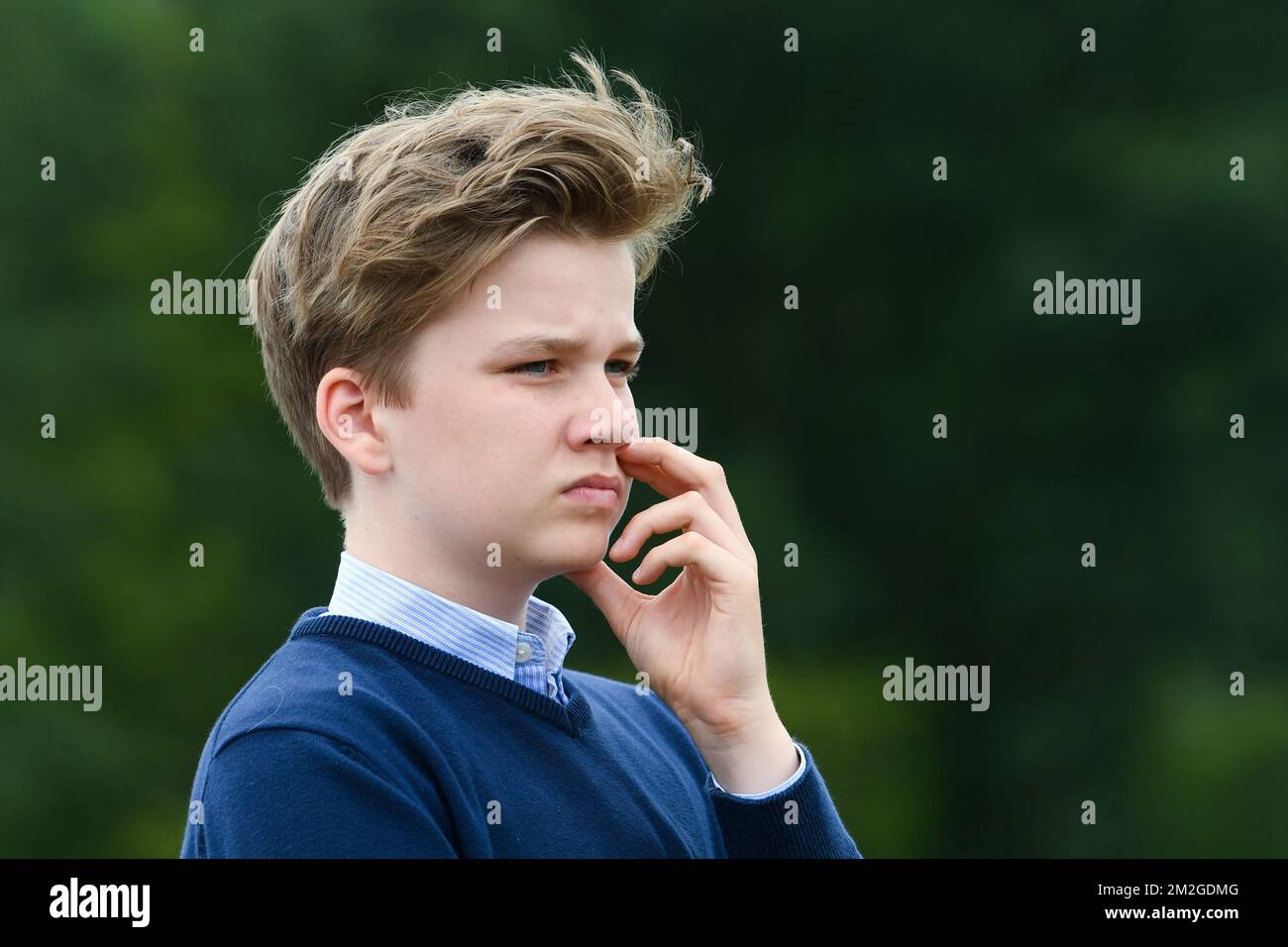 Prince Gabriel pictured during a photoshoot of the Belgian Royal Family ...
