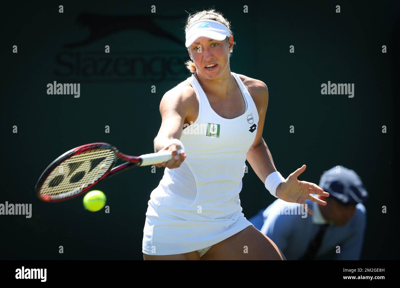 Belgian Yanina Wickmayer (WTA 102) pictured in action during her tennis ...