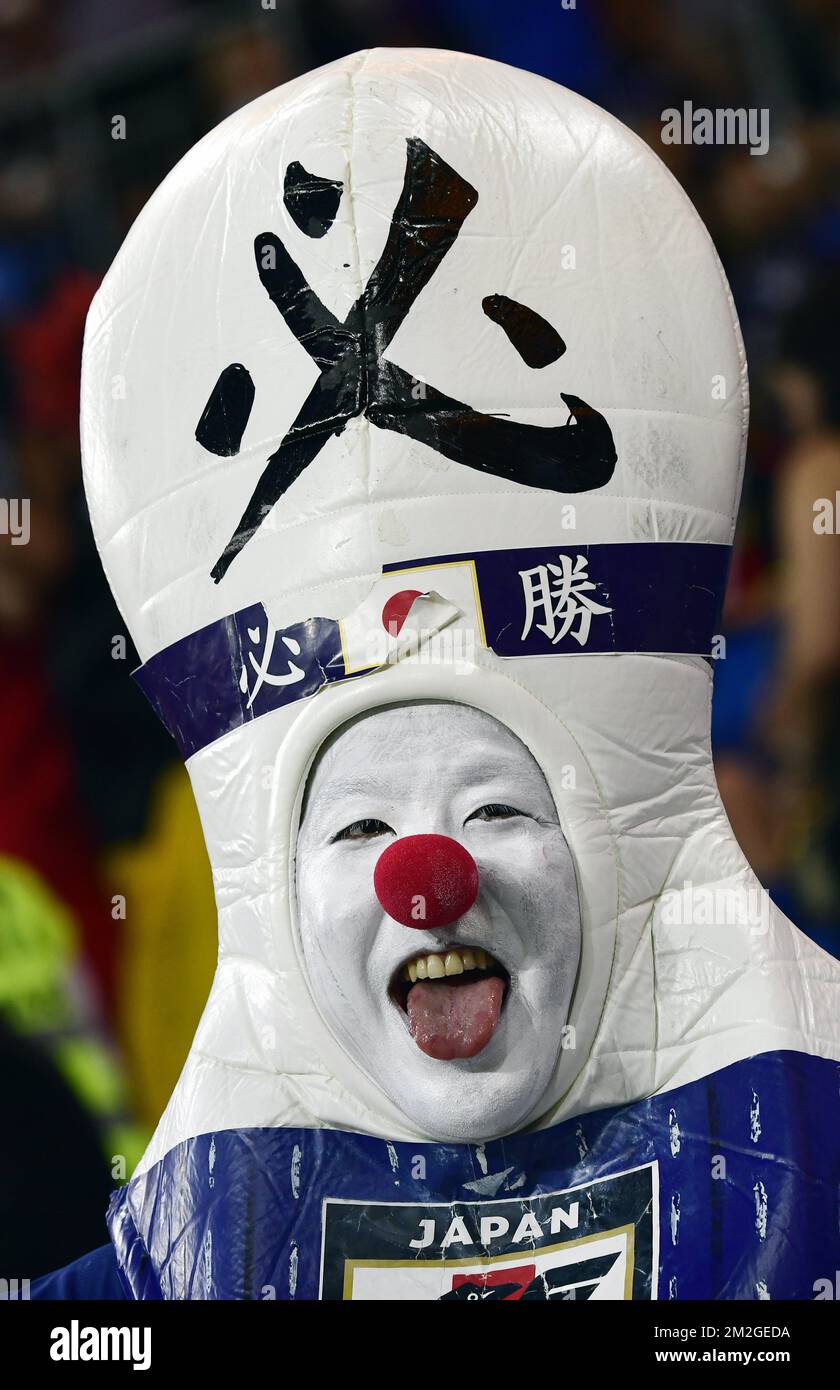 Japan's supporter pictured during a round of 16 game between Belgian ...