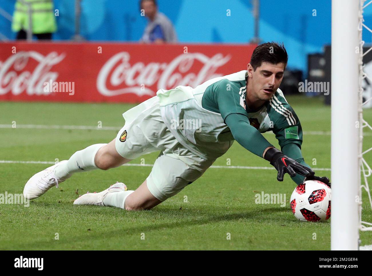 Belgium's goalkeeper Thibaut Courtois pictured in action during a round ...