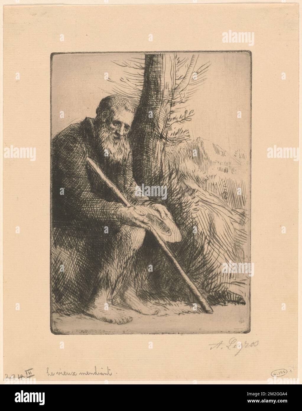 Les deux mendiants , Beggars, Trees, Alphonse Legros (1837-1911 Stock ...