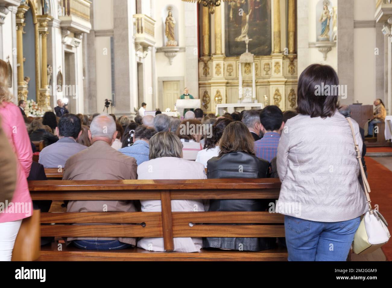 Catholic religion - Church full of believers at the mass - The ...