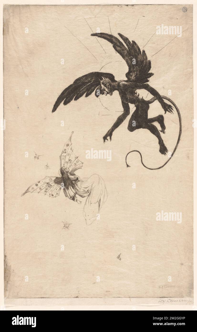The Devil and the fairy , Devil, Fairies. Sir David Young Cameron (1865 ...
