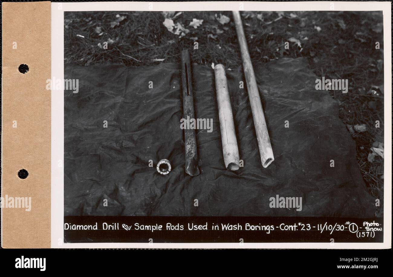 Diamond drill and sample rods used in wash borings, contract #23 ...