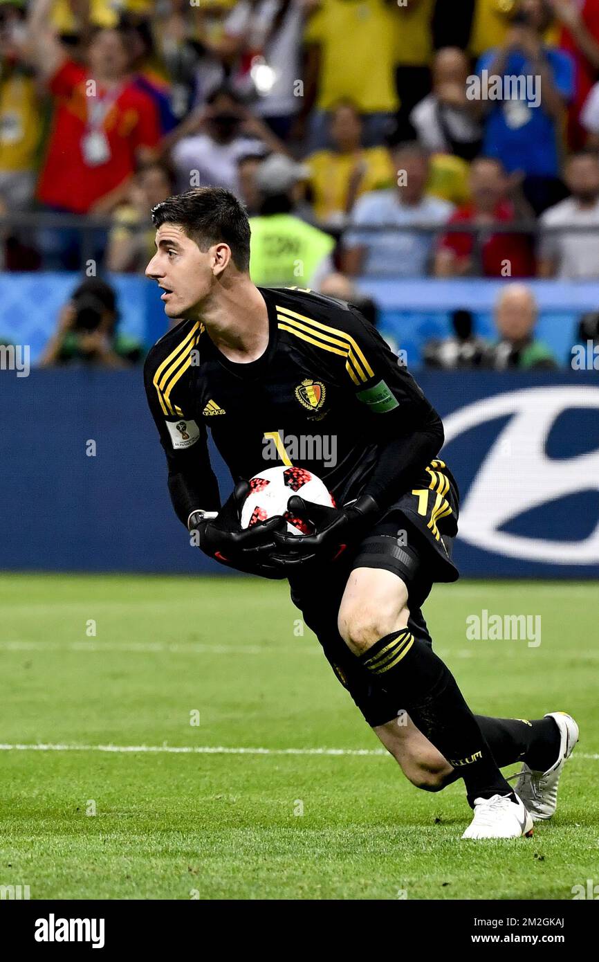 Belgium's goalkeeper Thibaut Courtois pictured during a soccer game ...