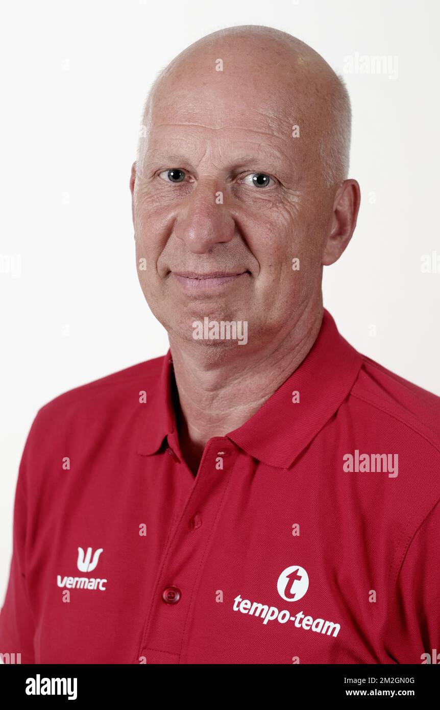 coach Philip Gilson poses for the photographer at the Belgian Athletics championships, in ...