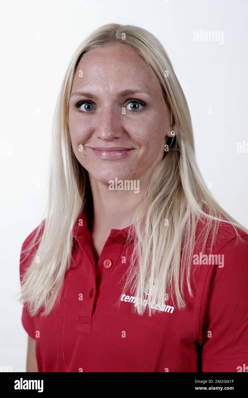 Belgian Hanne Claes poses for the photographer at the Belgian Athletics ...