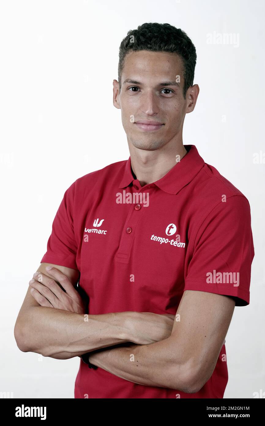 Belgian Dylan Borlee poses for the photographer at the Belgian ...