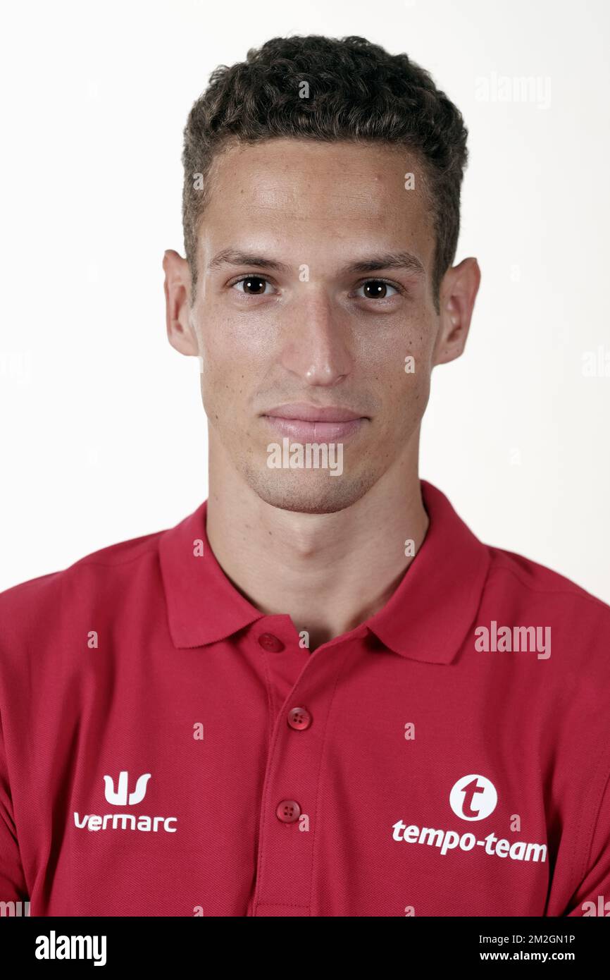Belgian Dylan Borlee poses for the photographer at the Belgian ...