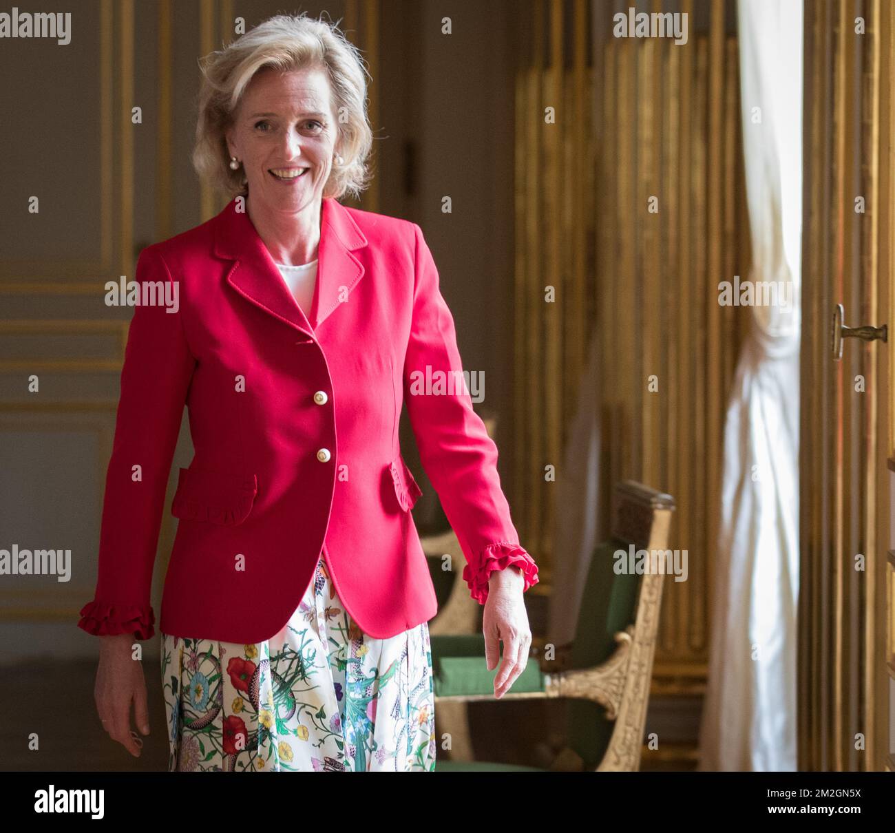 Princess Astrid of Belgium pictured during the baptism of a new species ...