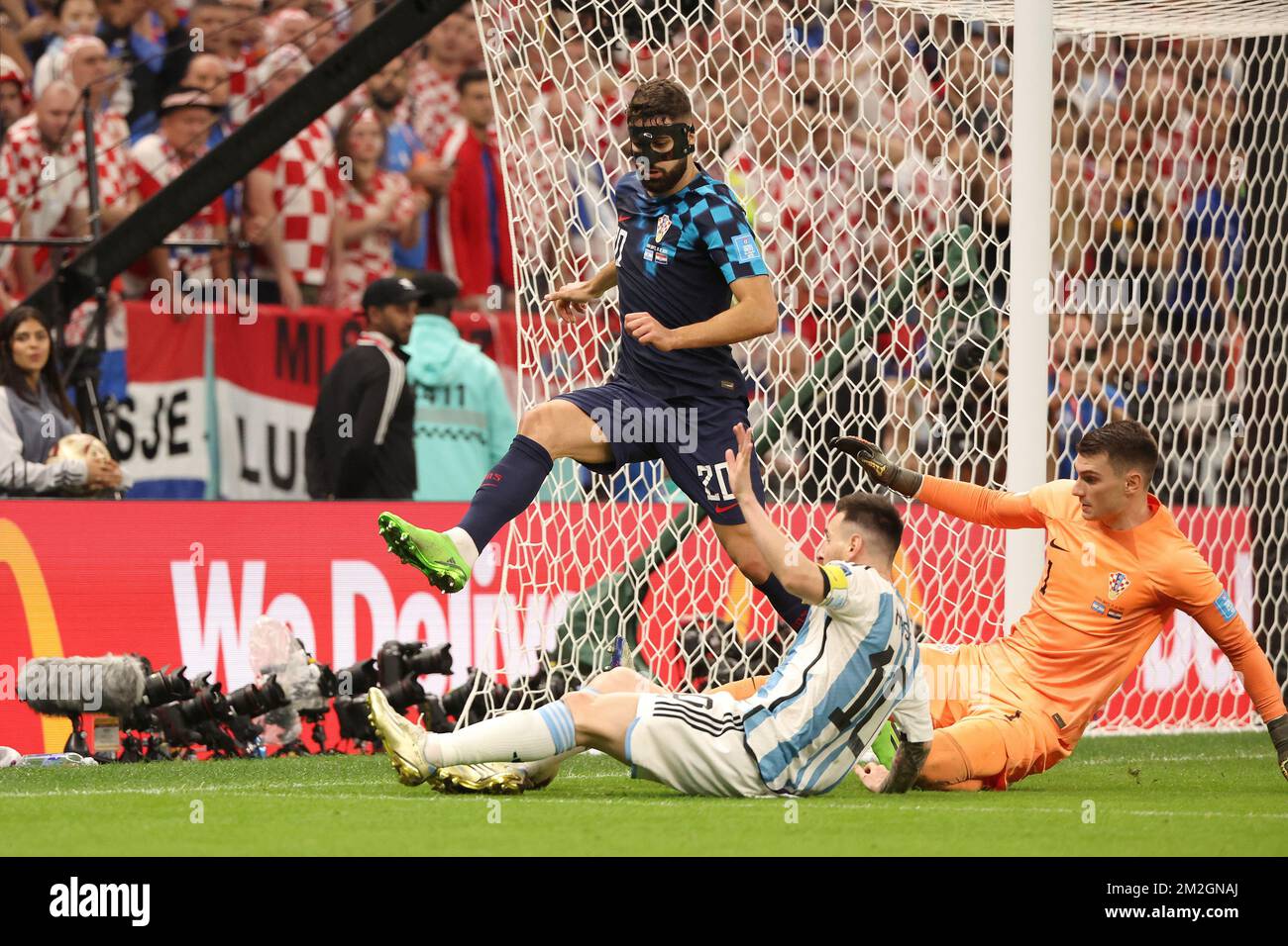 December 13, 2022, Rome, Qatar: Josko Gvardiol of Croatia, Lionel Messi ...