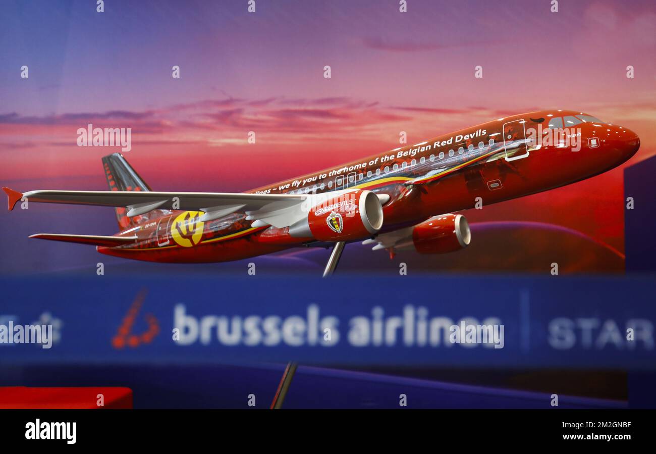 Illustration picture shows the model of an aircraft, painted in Red ...