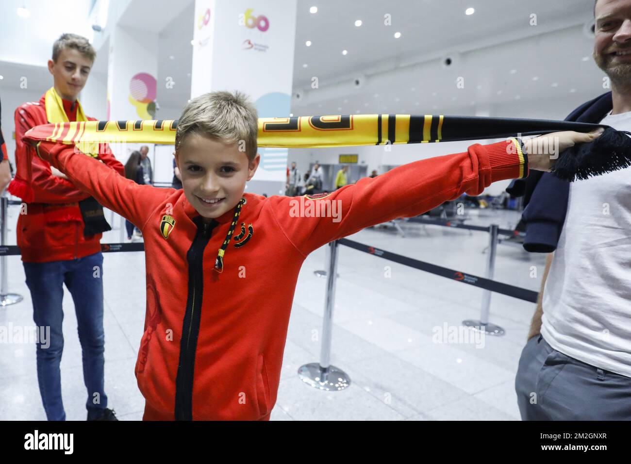 Illustration picture shows a young Devils fan at the departure of a fan ...