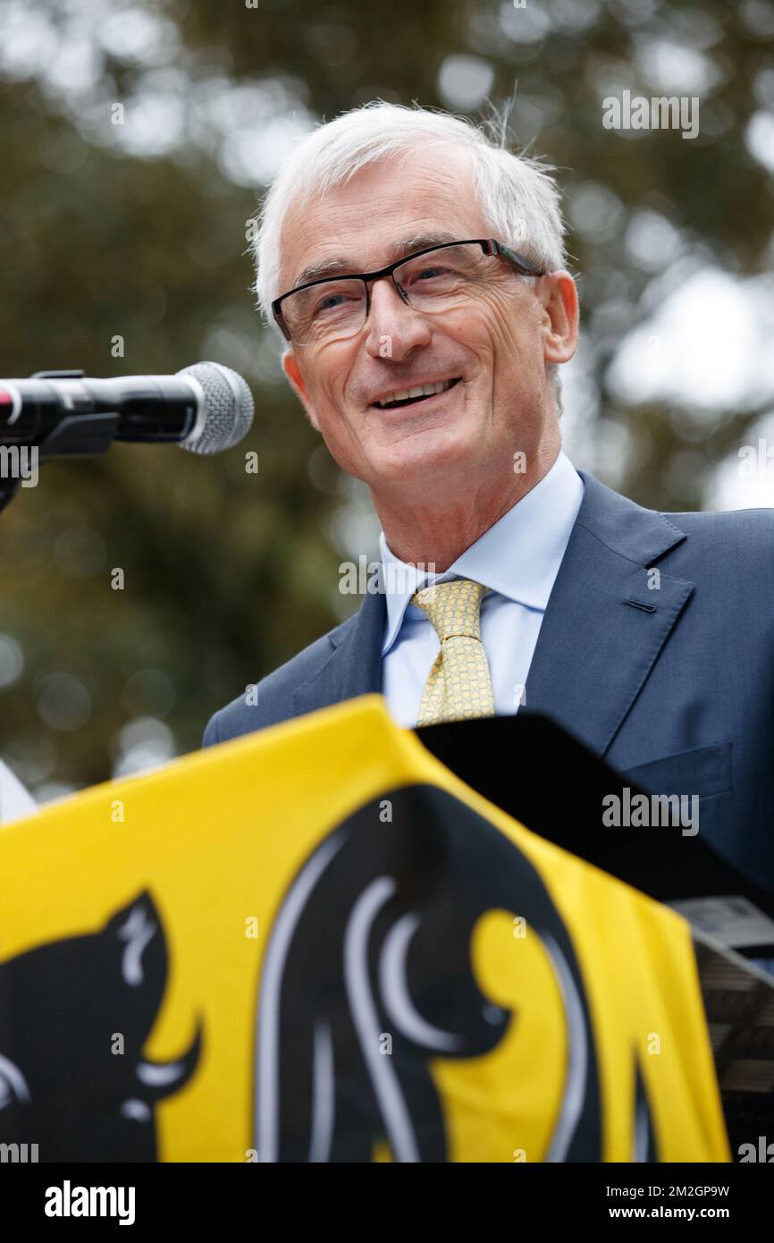 Flemish Minister-President Geert Bourgeois delivers a speech at the ...