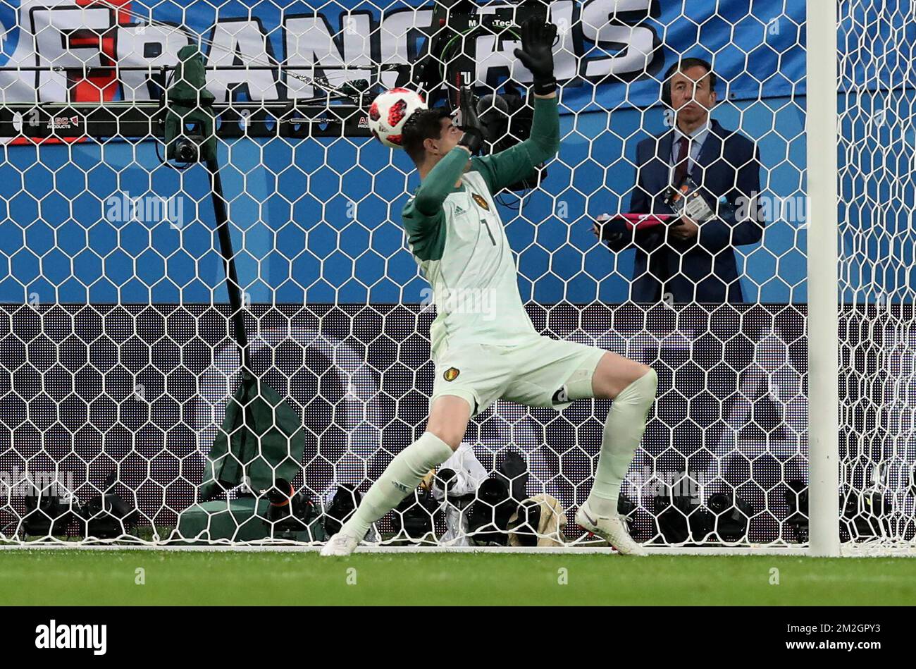 Belgium's goalkeeper Thibaut Courtois pictured during the semi final ...