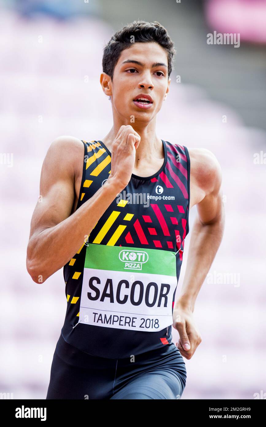 Belgian Jonathan Sacoor pictured in action during the men's 400m event ...