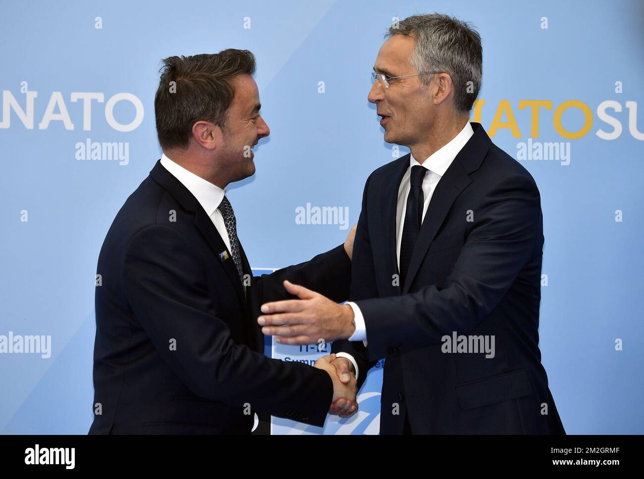 NATO Secretary General Jens Stoltenberg (R) welcomes Prime Minister of ...
