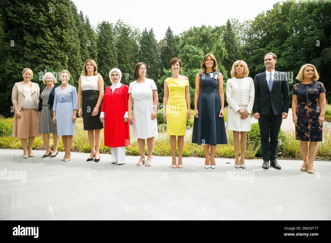 Karin Ratas, wife of Estonia PM, Ulla Lofven, wife of Sweden PM, Mojca ...