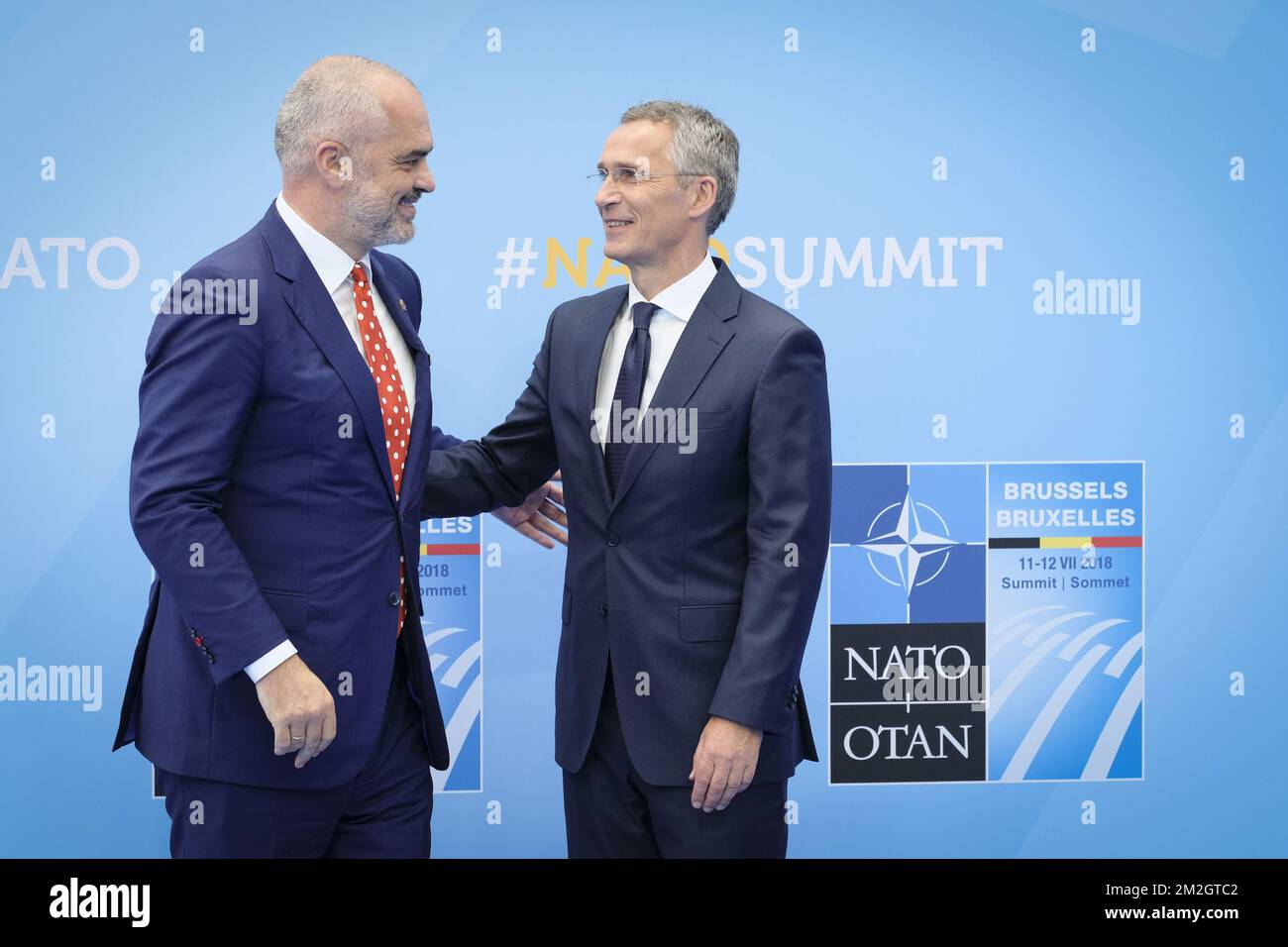 Prime Minister of Albania Edi Rama and NATO Secretary General Jens ...