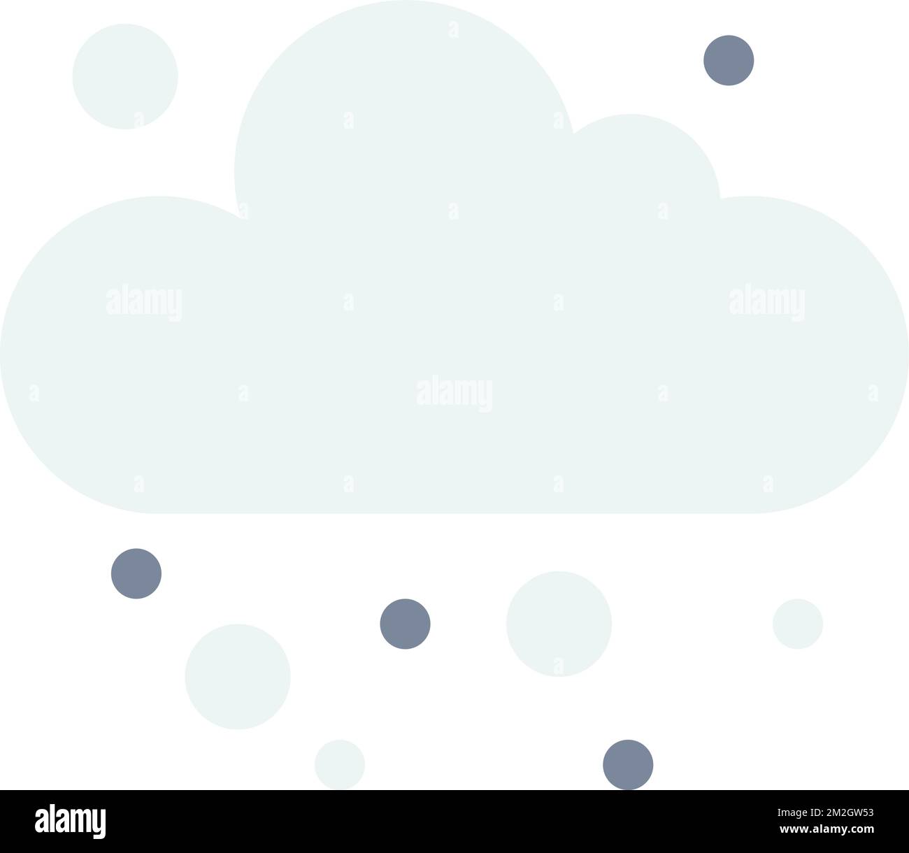 snow and clouds illustration in minimal style isolated on background ...