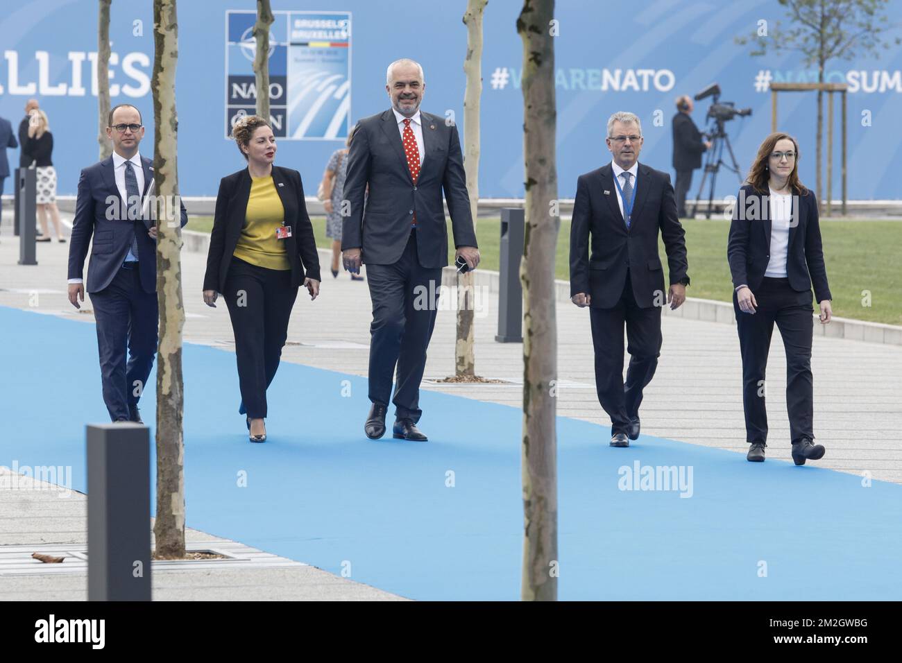 Prime Minister of Albania Edi Rama pictured at the arrivals on day two ...