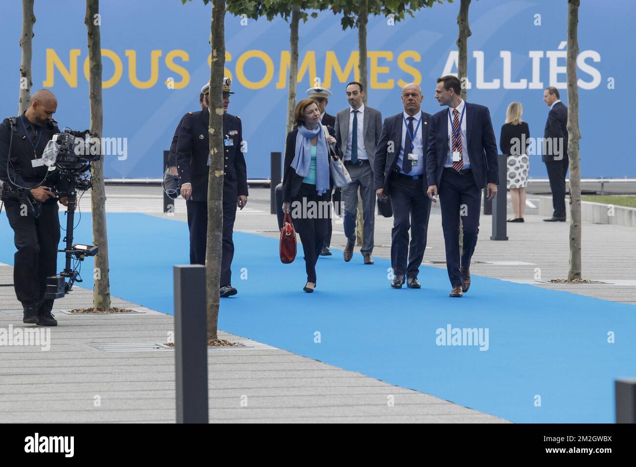 French Defence Minister Florence Parly (C) pictured at the arrivals on ...