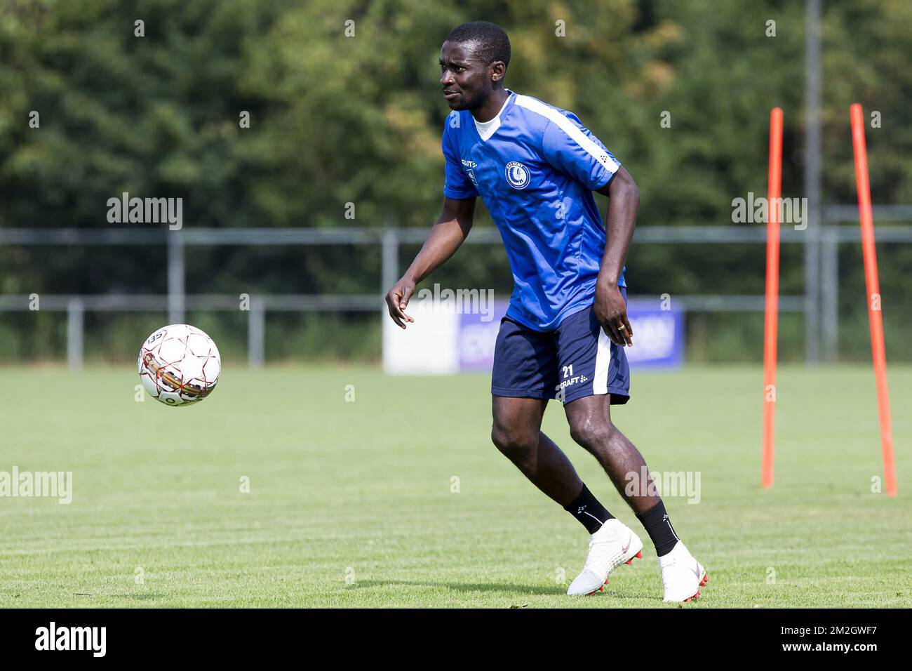 Gent's Nana Asare pictured during a training session of Belgian soccer ...