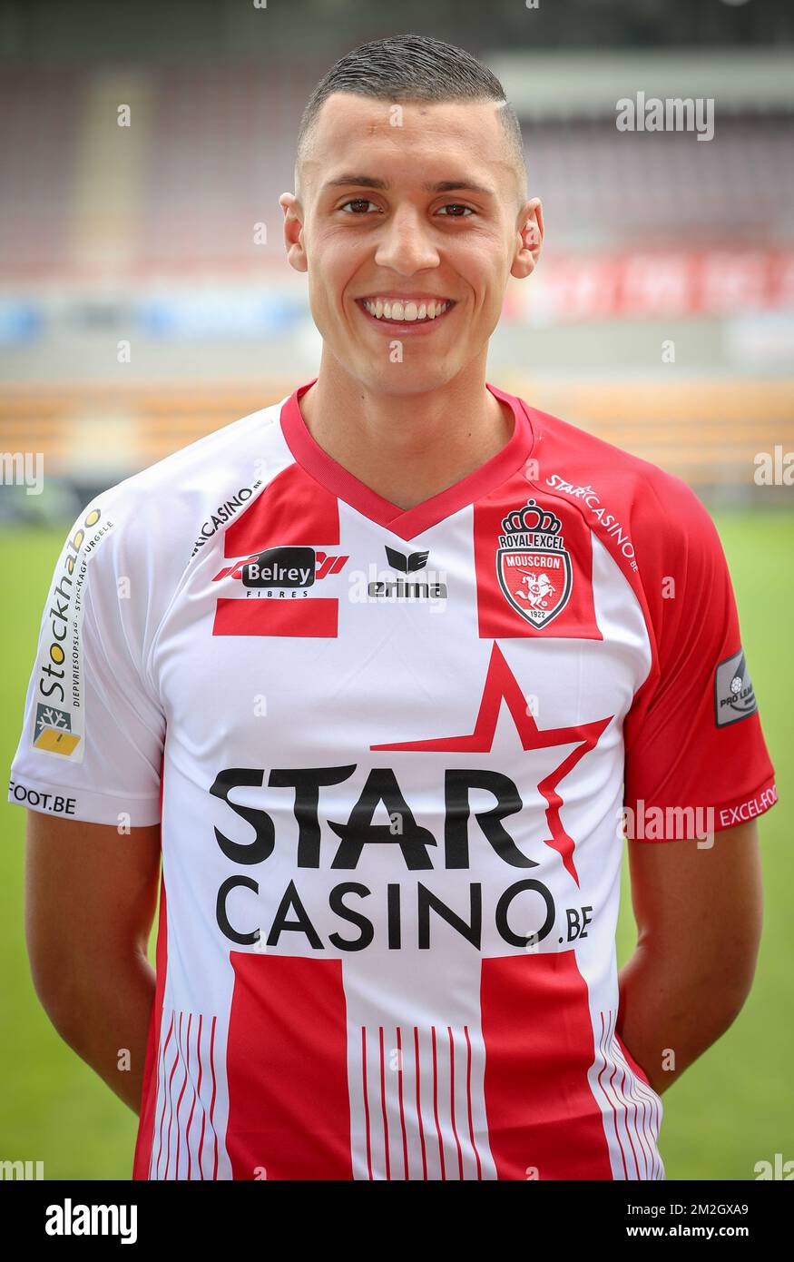 Mouscron's Selim Amallah poses for photographer at the 2018-2019 season ...