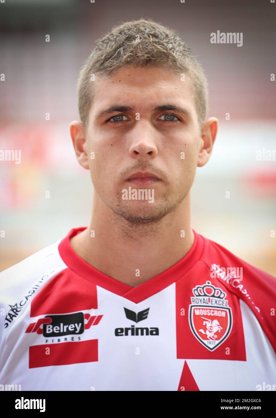 Mouscron's Mario Jelavic poses for photographer at the 2018-2019 season ...