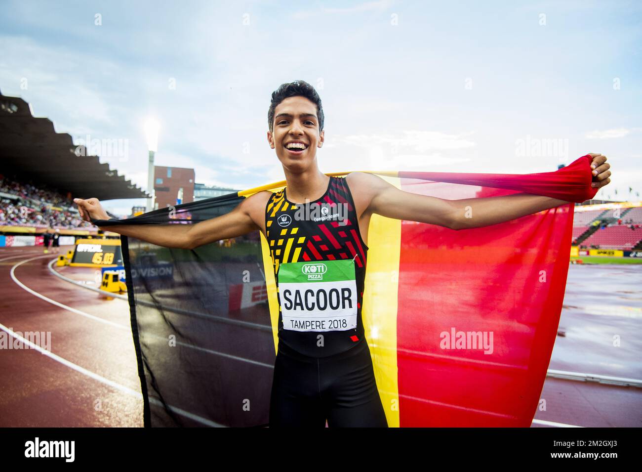 Belgian Jonathan Sacoor celebrates after winning the final of the men's ...