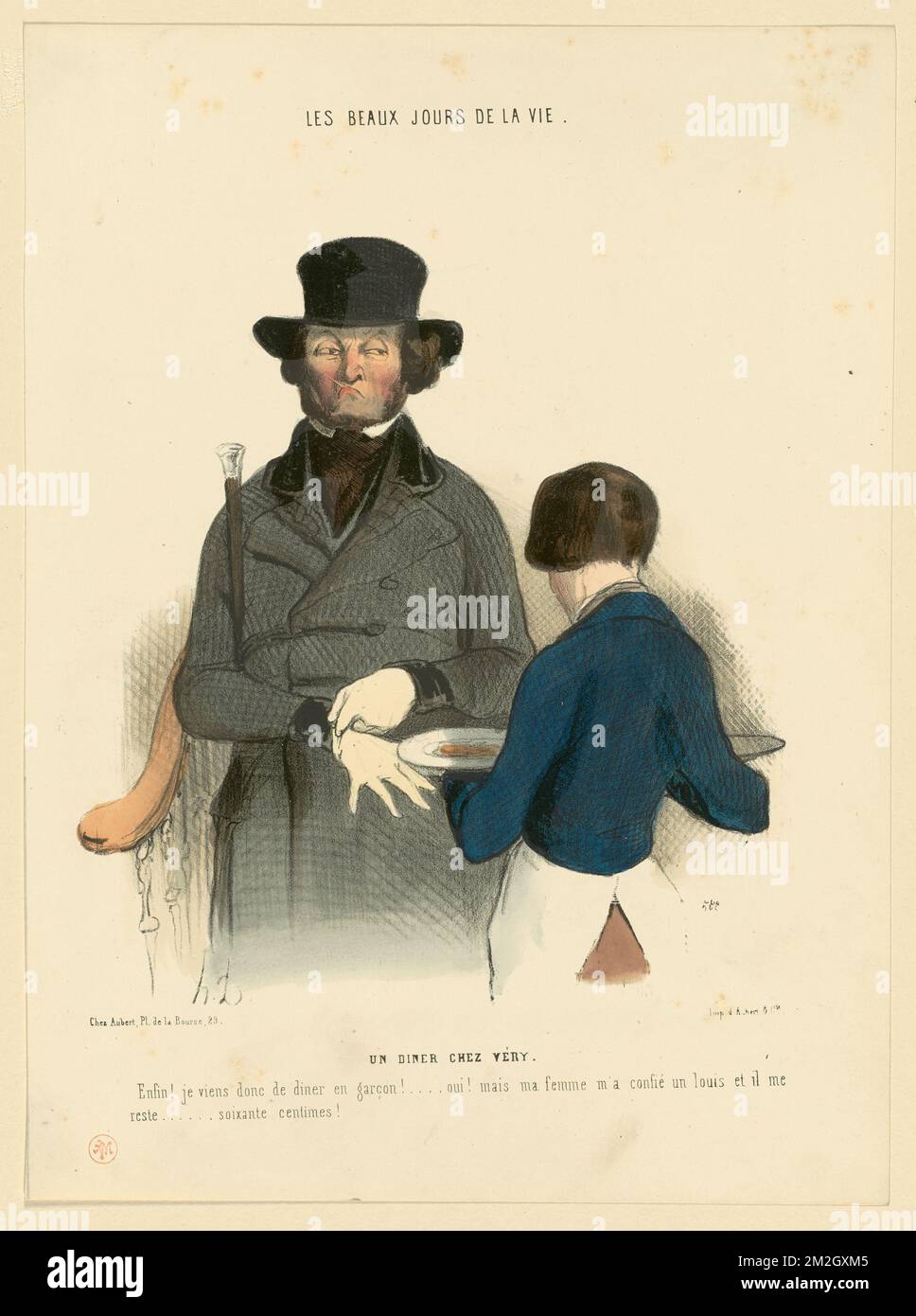 Un diner Chez Véry. Honoré Daumier (1808-1879). Lithographs Stock Photo ...