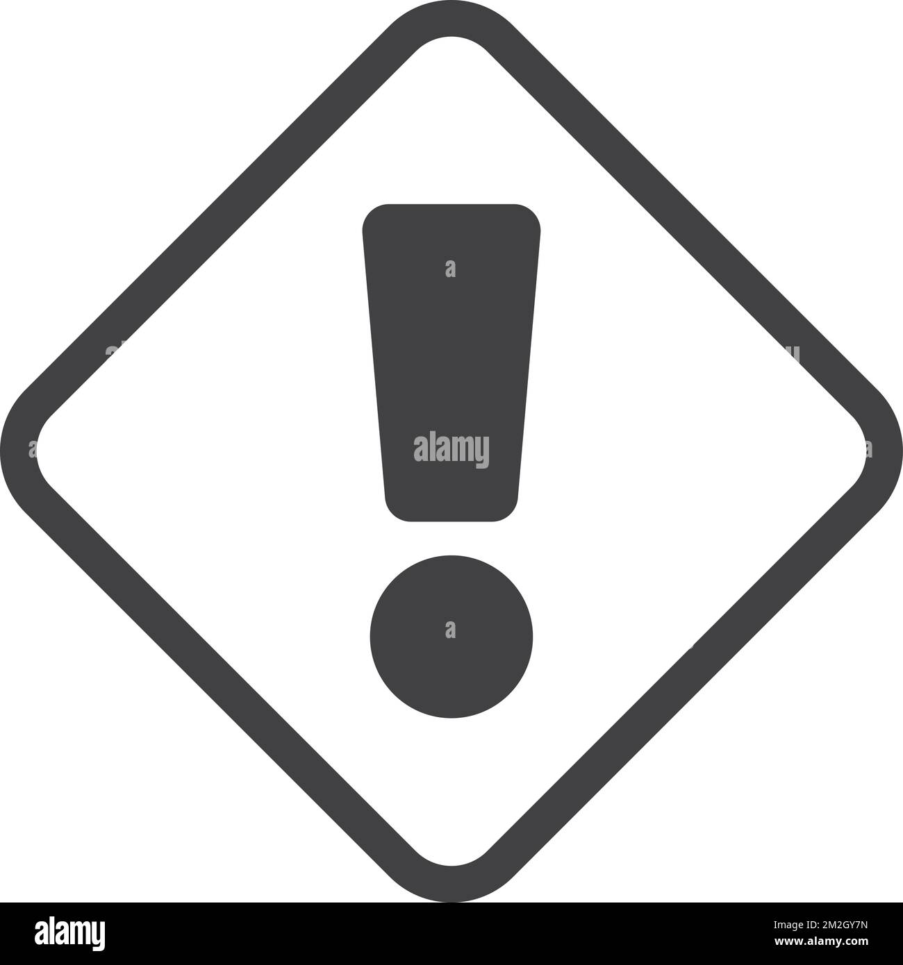 exclamation mark sign illustration in minimal style isolated on ...