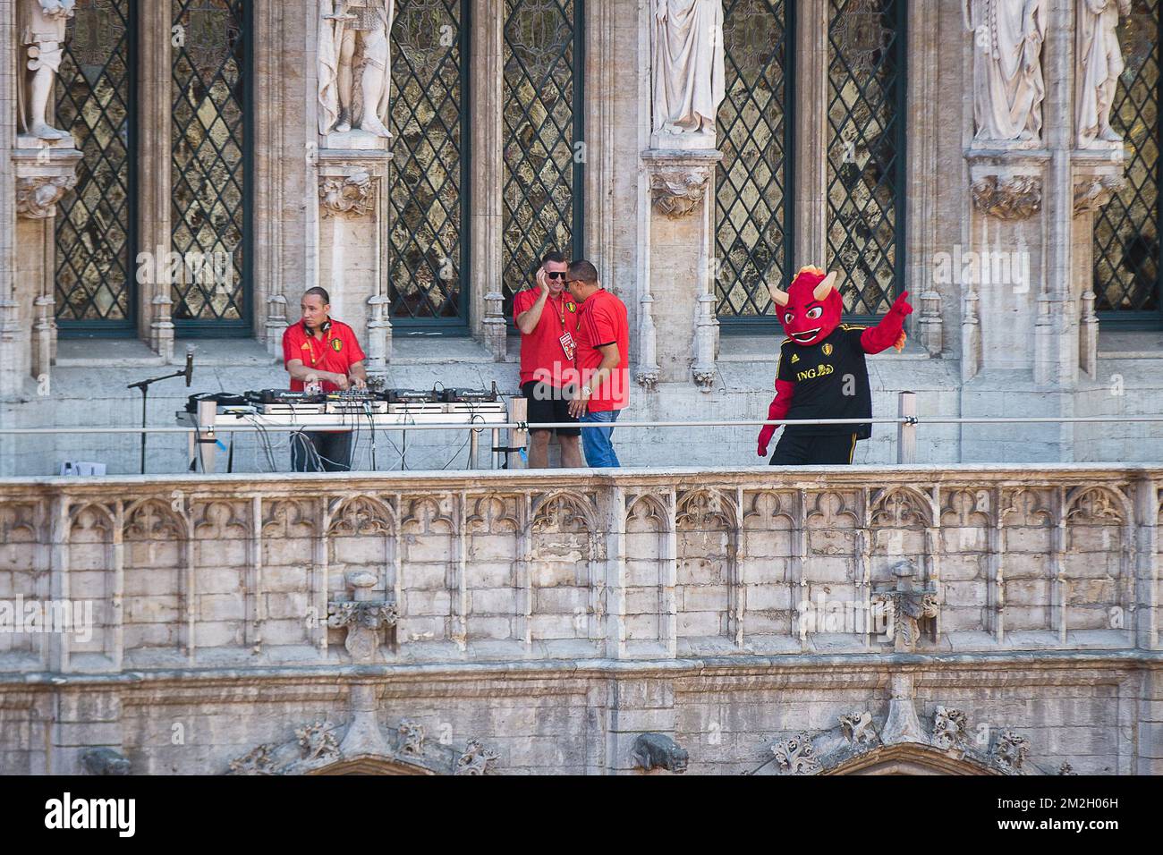 Belgium's mascot Red pictured at the Grand-Place - Grote Markt in ...