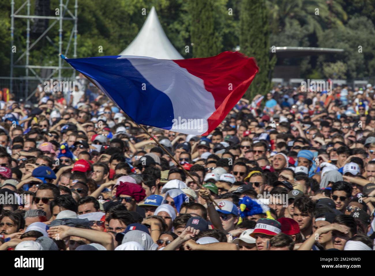 Supporters in Nice, celebrating the victory of the French team at the ...