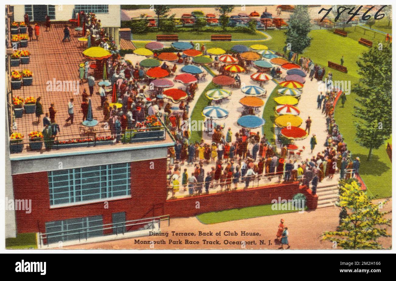Dining terrace, back of club house, Monmouth Park Race Track, Oceanport ...