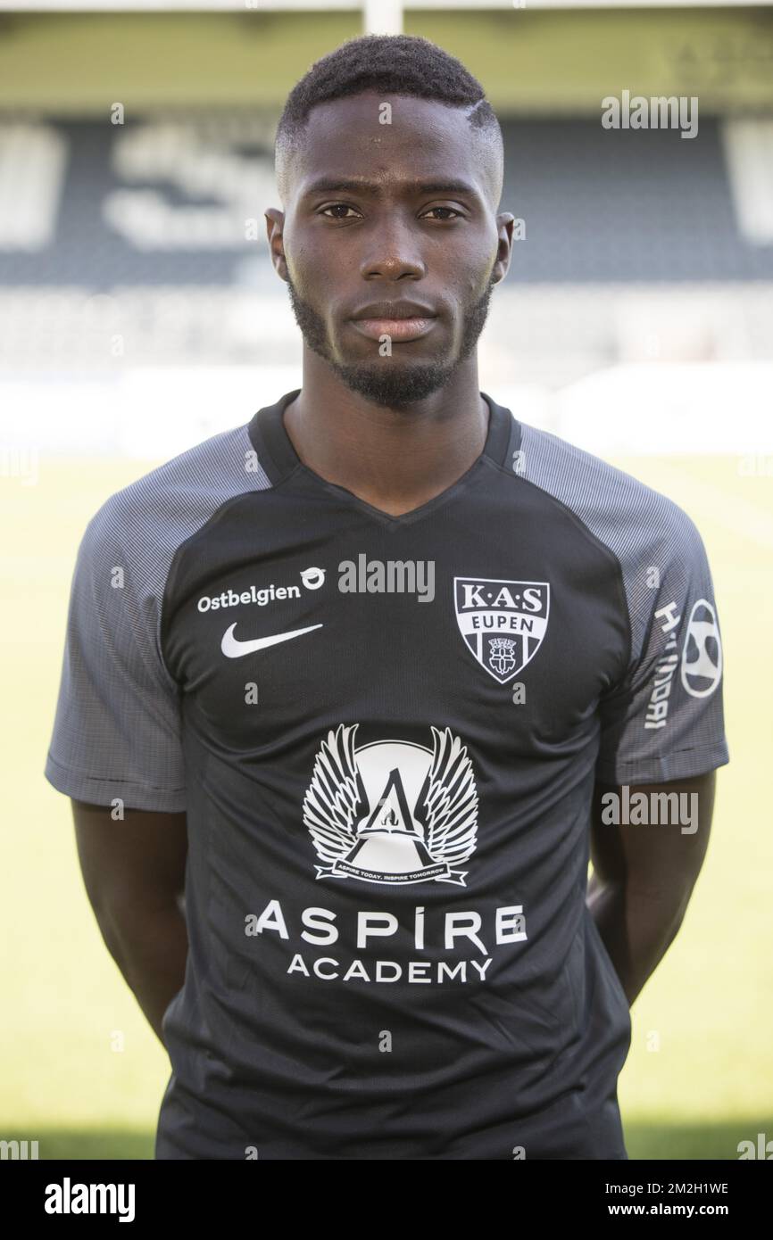 Eupen's Moussa Diallo poses for the 2018-2019 season photo shoot of ...