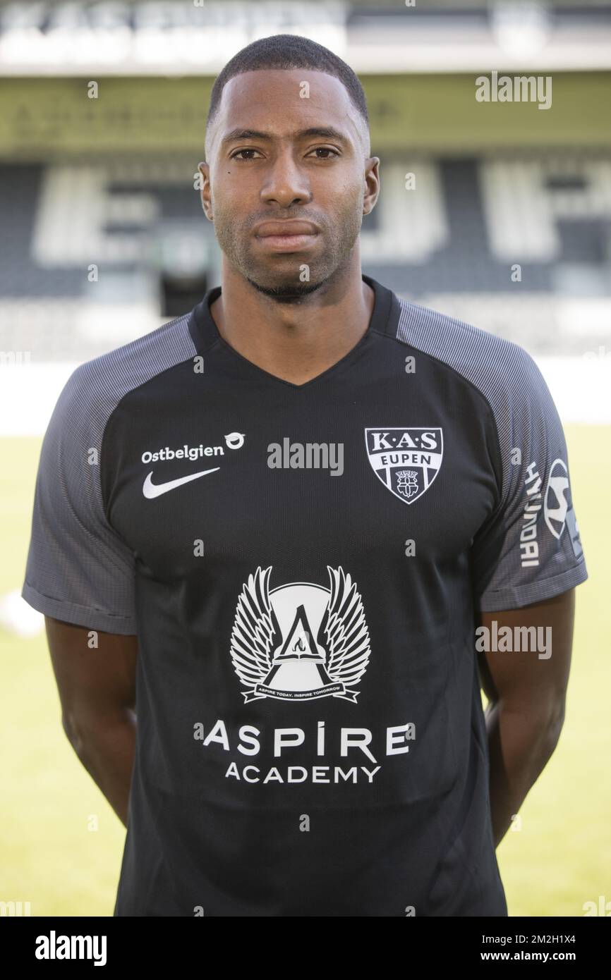Eupen's Jordan Loties poses for the 2018-2019 season photo shoot of ...