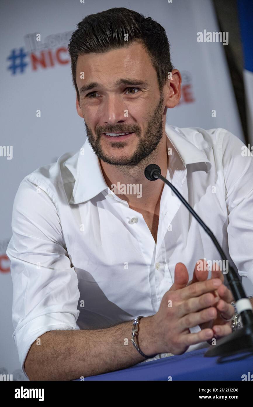 The goalkeeper and captain of the French football team Hugo Lloris and ...