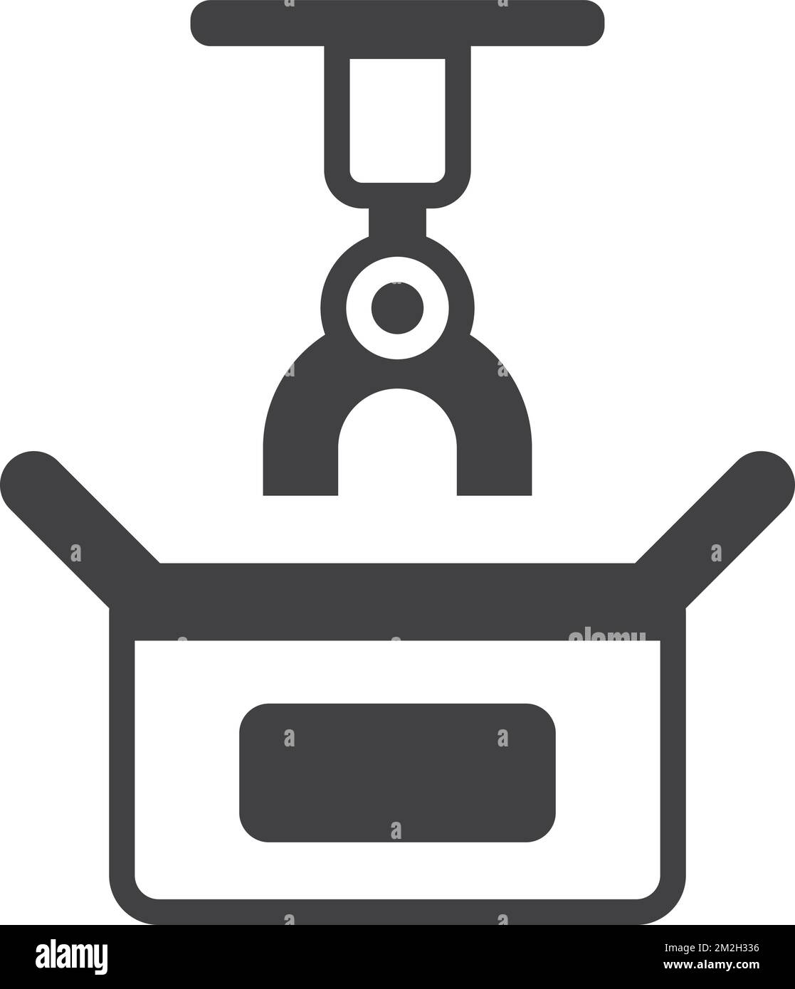 robot arm illustration in minimal style isolated on background Stock ...