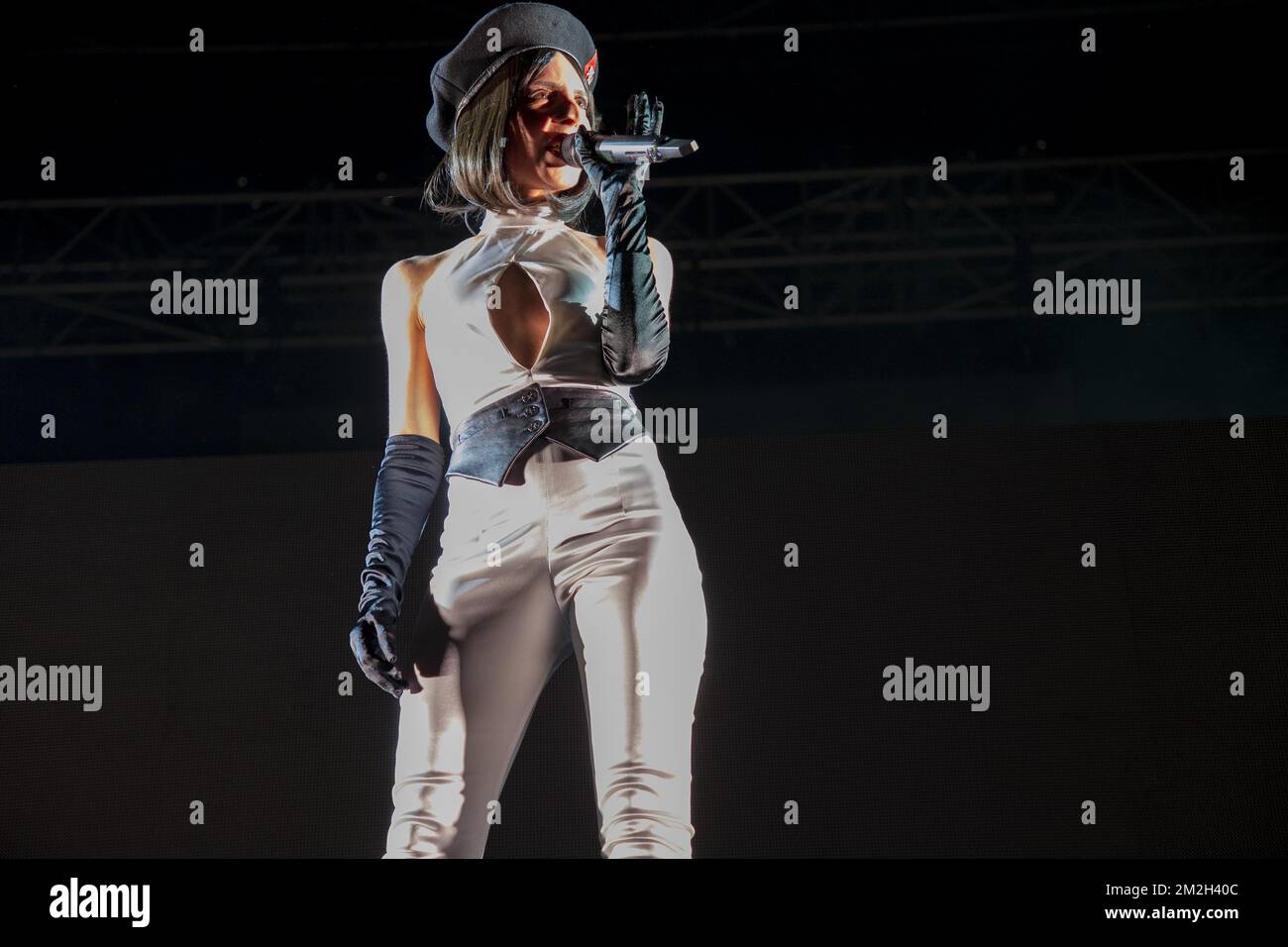 Singer Daniela Hrenek during the performance of Parov Stelar, the ...