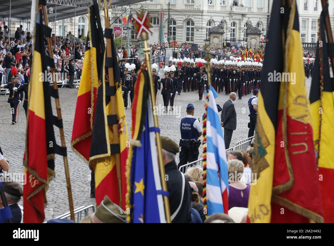Illustration picture shows the military parade on the Belgian National ...
