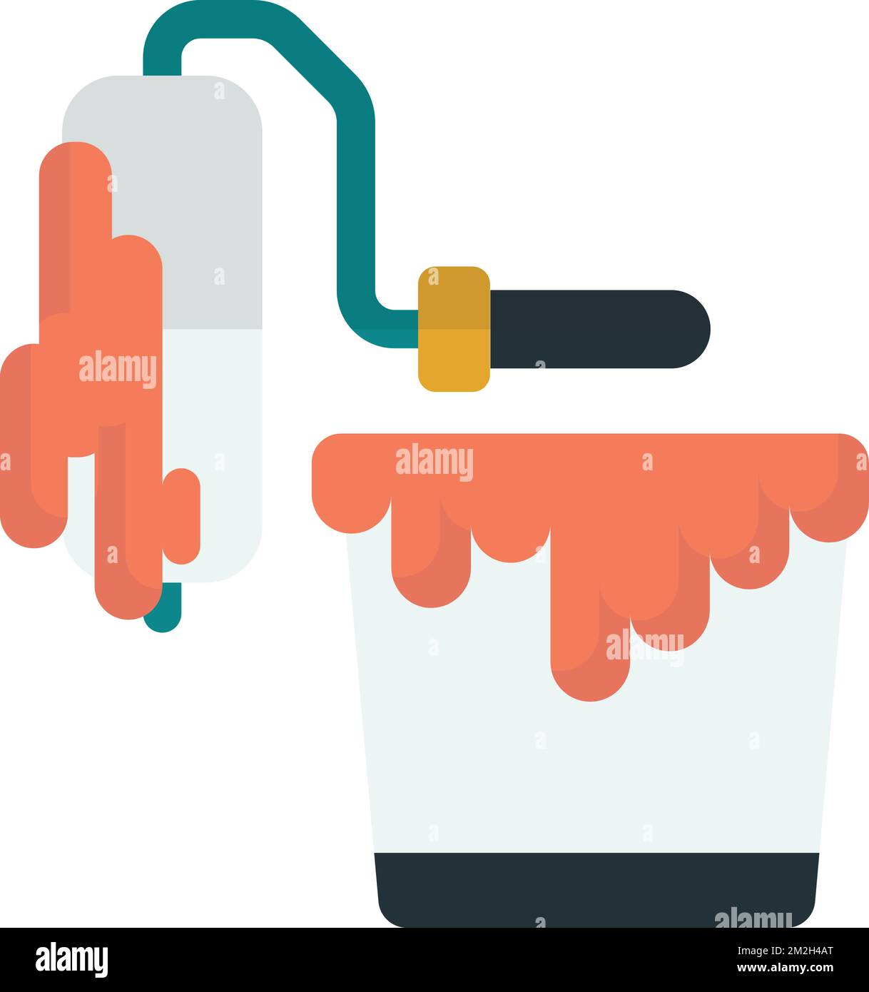 paint bucket illustration in minimal style isolated on background Stock ...