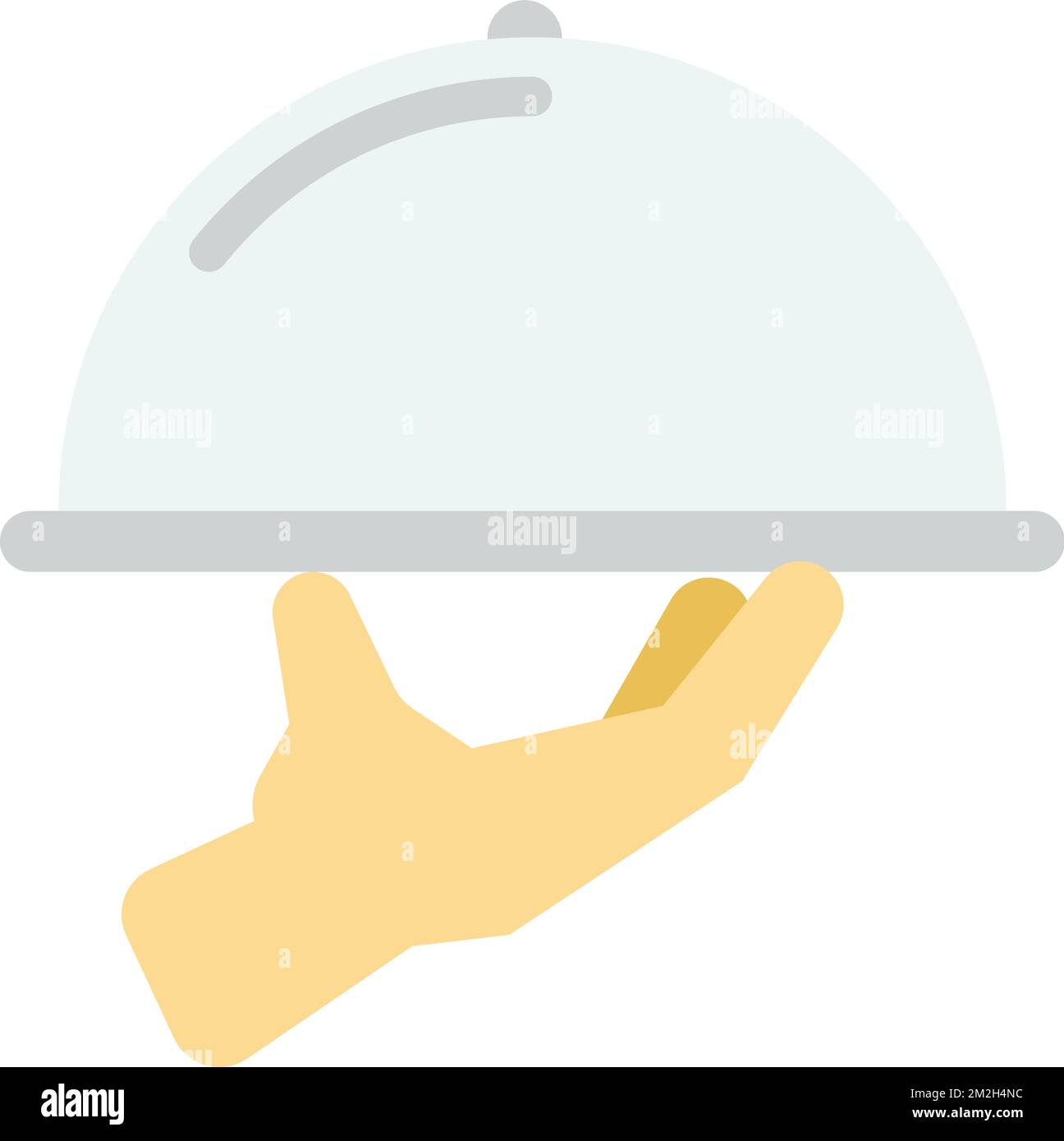hands and food tray illustration in minimal style isolated on ...