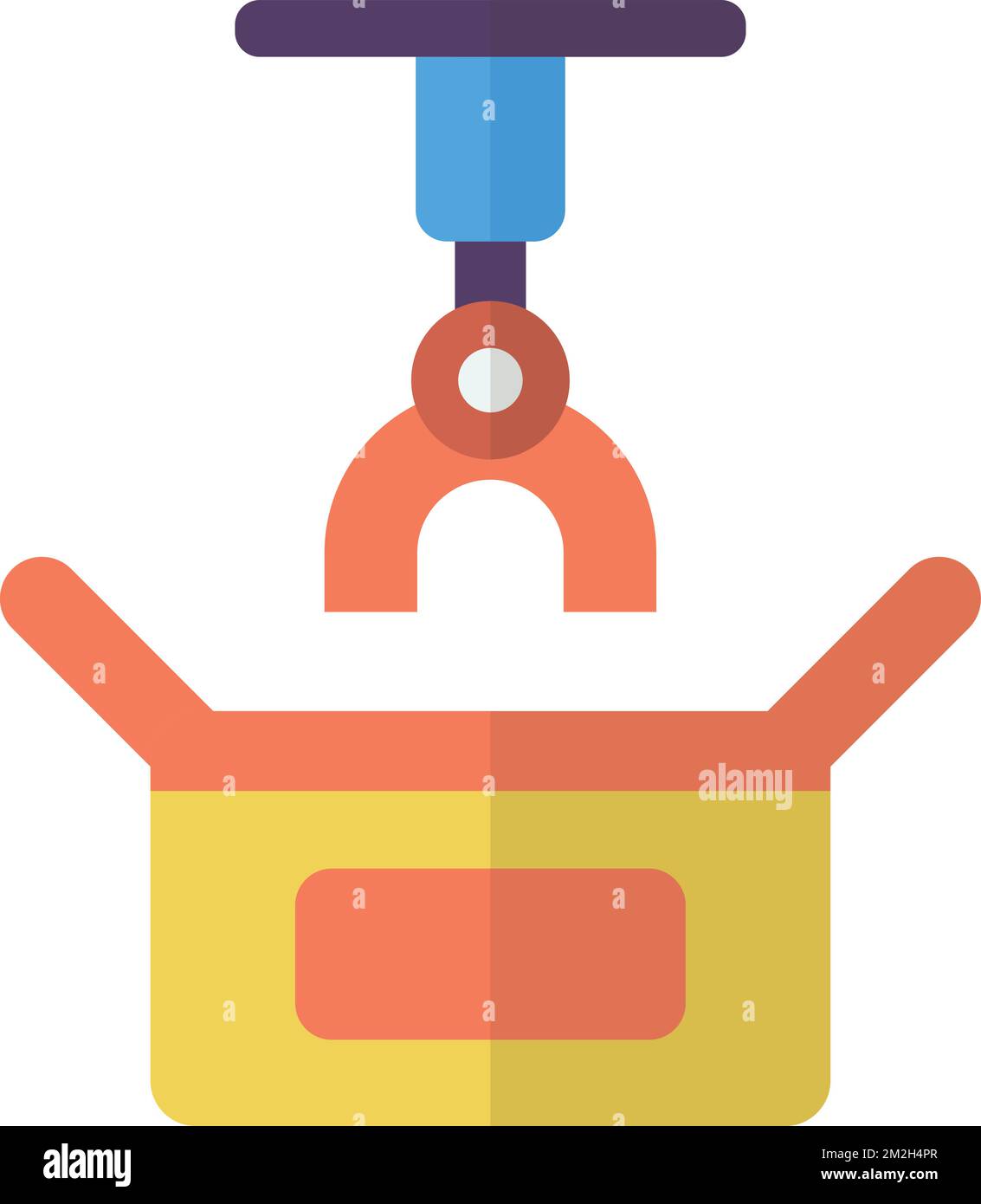 robot arm illustration in minimal style isolated on background Stock ...