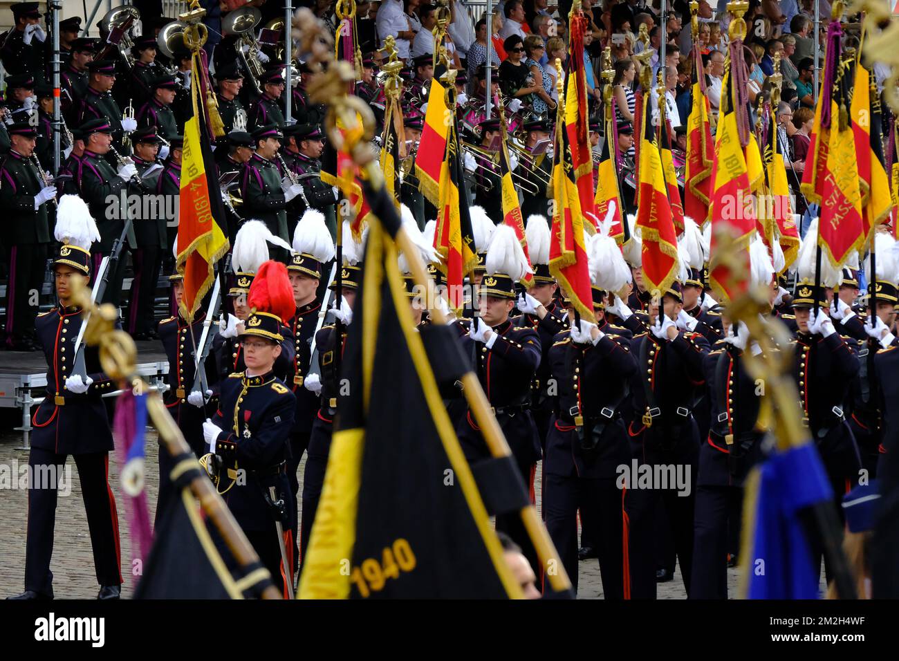 Illustration picture shows the military parade on the Belgian National ...