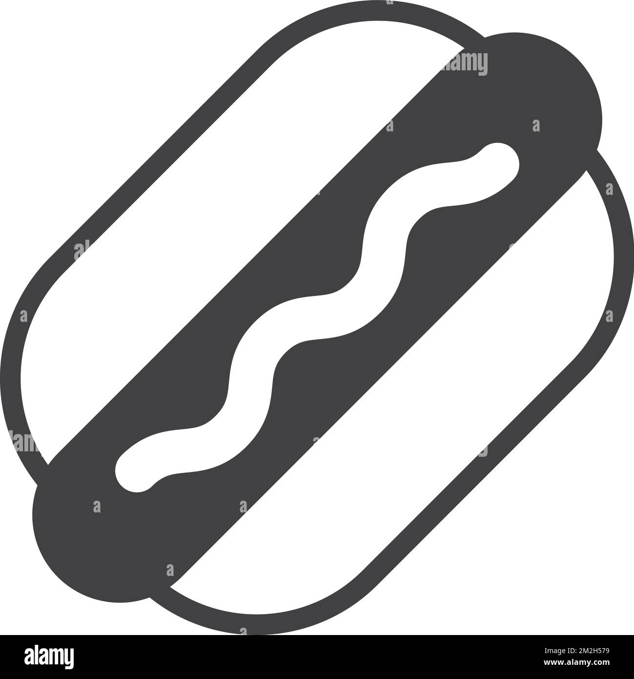 hot dog buns illustration in minimal style isolated on background Stock ...