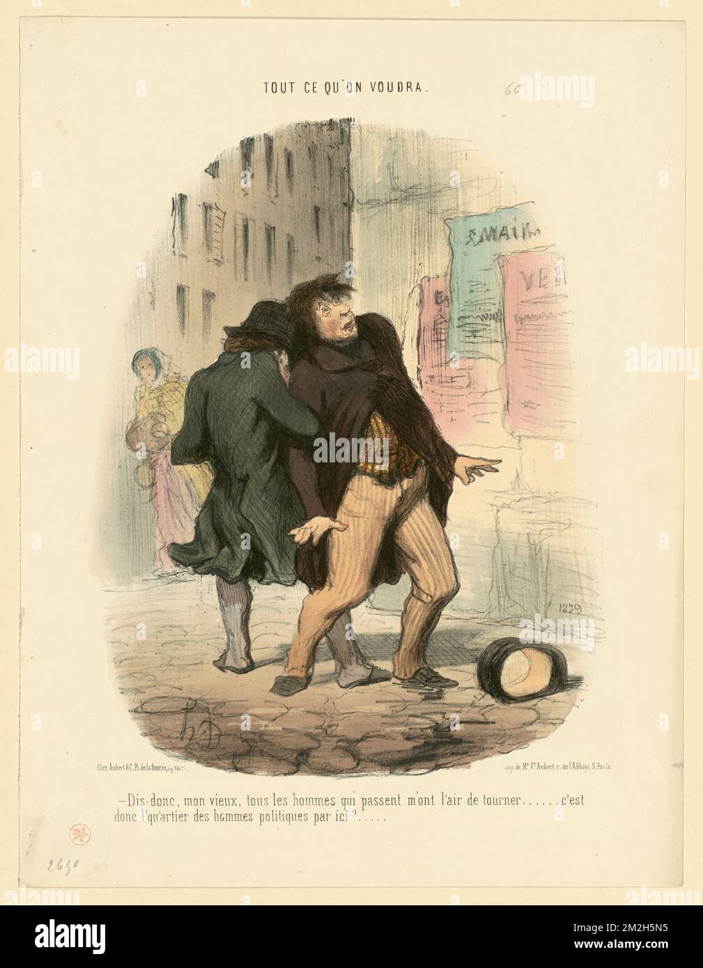Dis-donc...tous les hommes...m'ont l'air de tourner.... Honoré Daumier ...