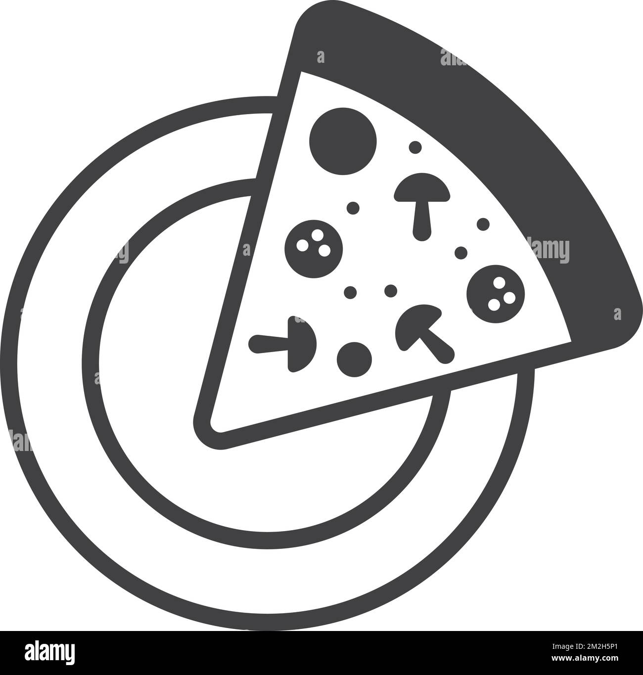 Pizza from top view Stock Vector Images - Alamy