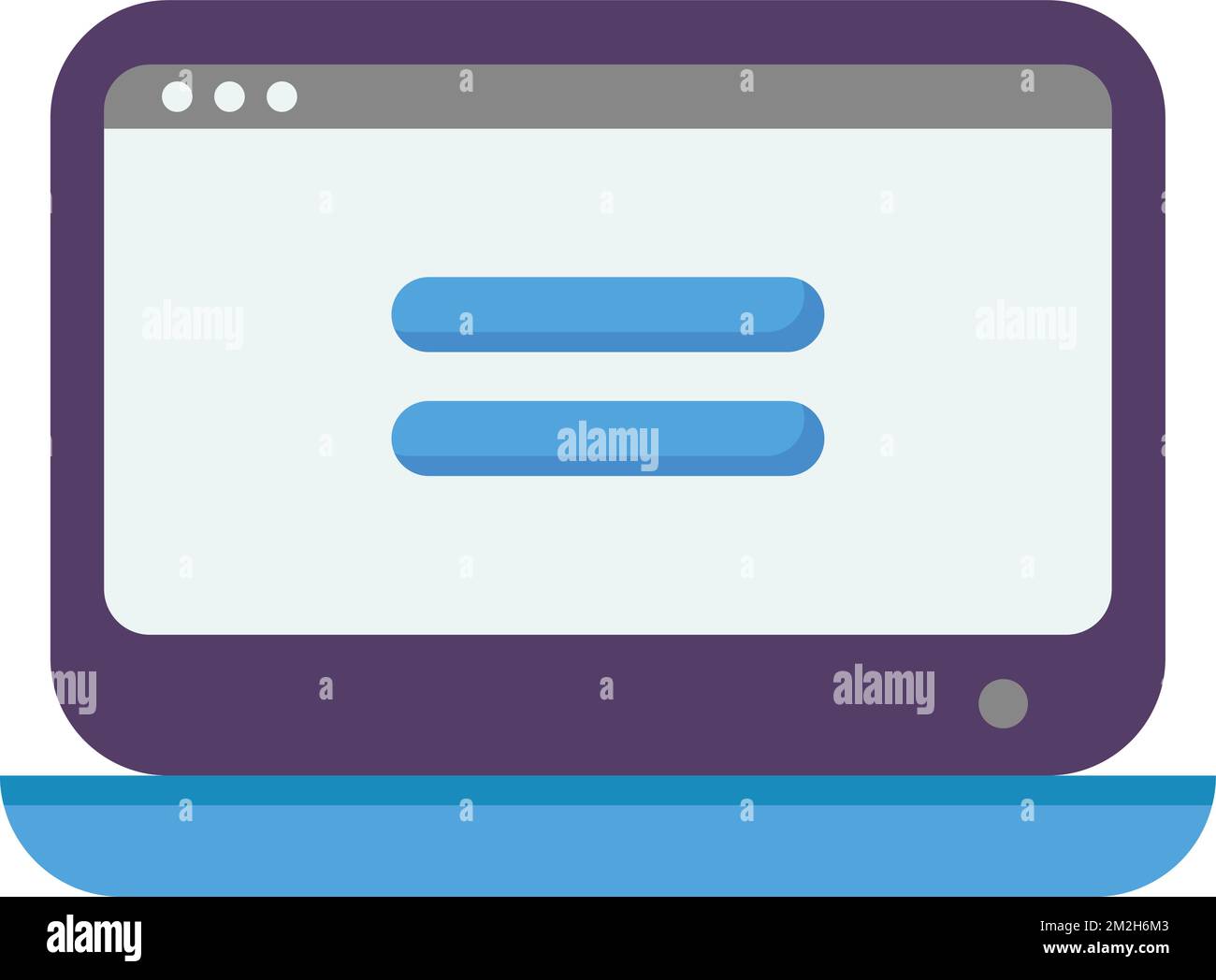 laptop with login screen illustration in minimal style isolated on ...